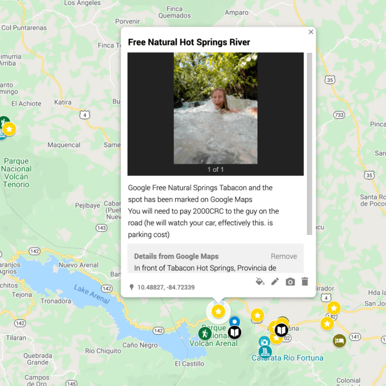 All the best spots in Costa Rica, on a Google Map! 2021 Travel Guide