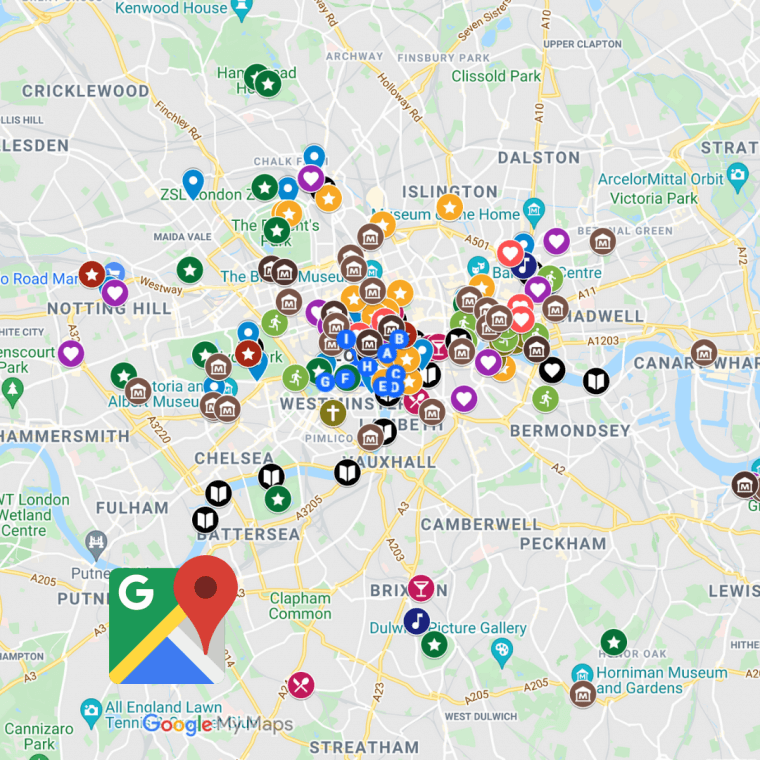 All the best spots in London, on a Google Map! 2022 Travel Guide